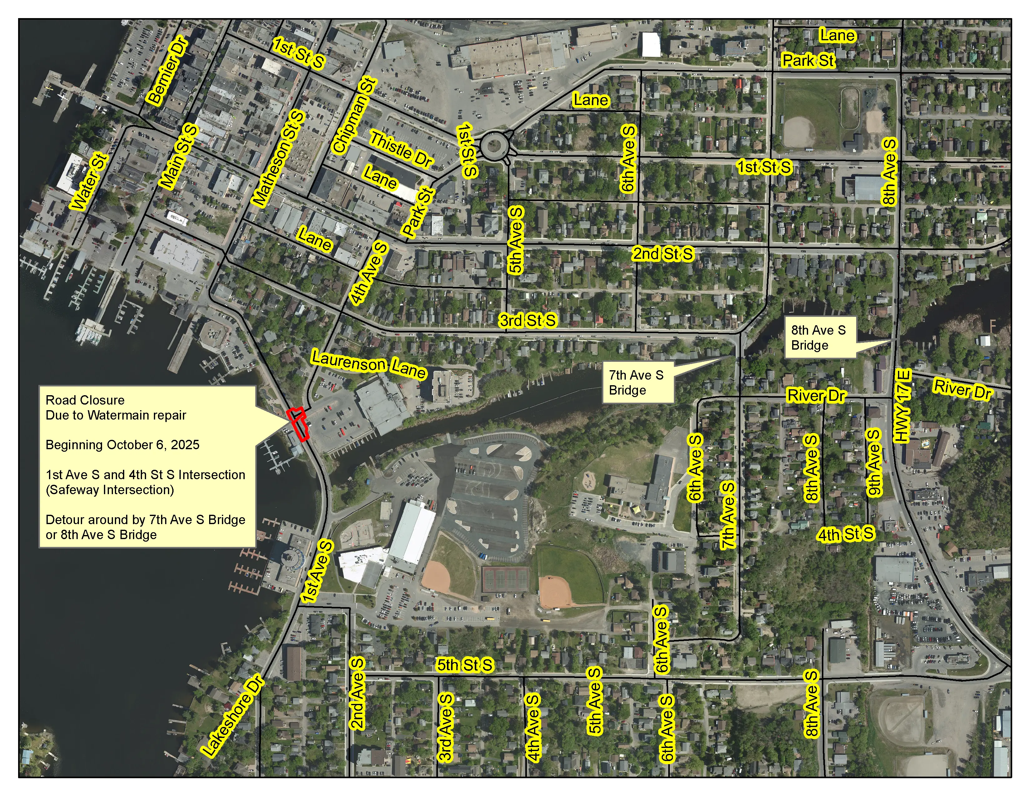 First Avenue South and Fourth Street South Temporary Intersection ...